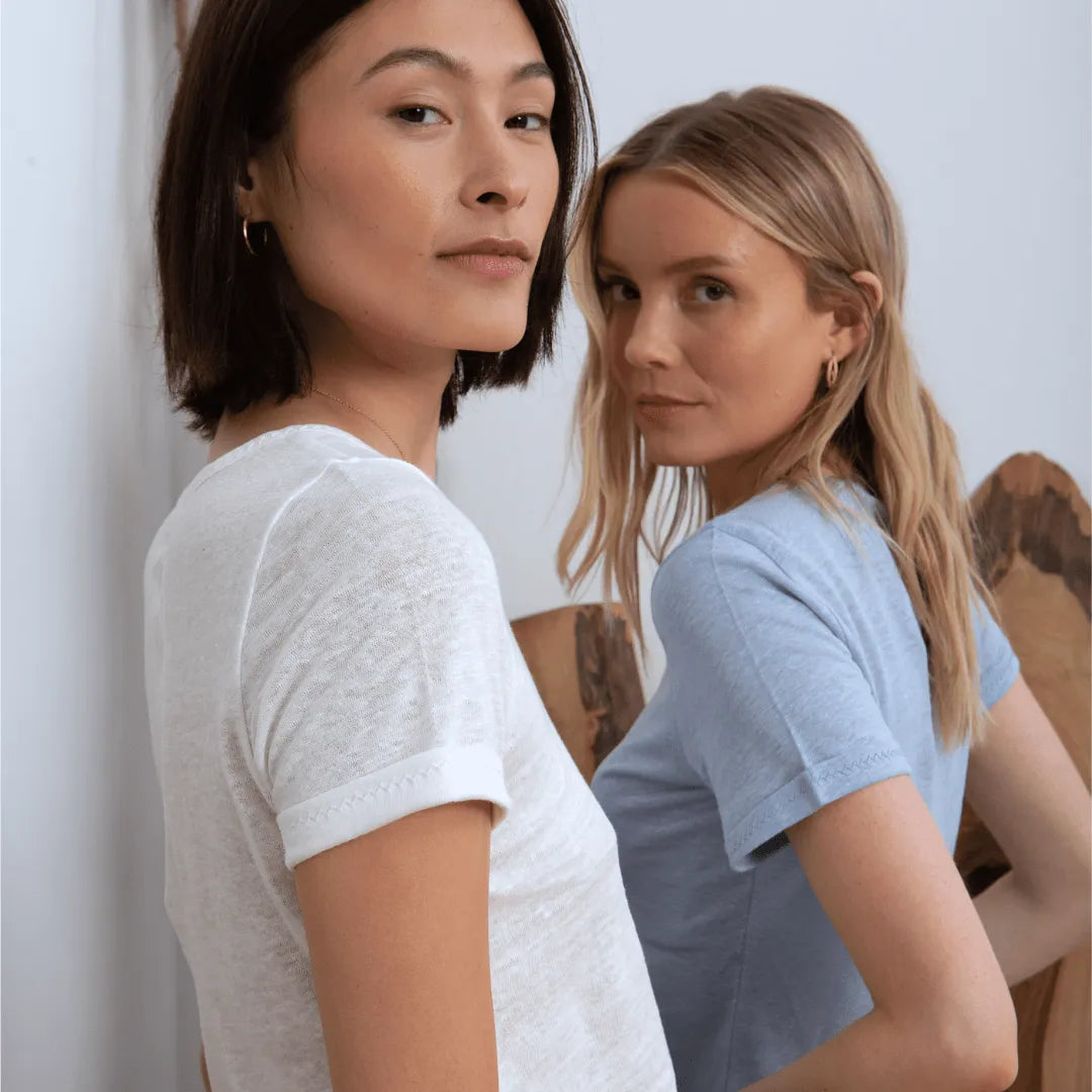 Women's Linen T-shirts | Short & Long Sleeve Linen Tees | Lavender Hill